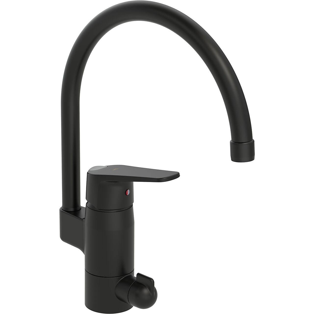 Oras Vega kjøkkenkran C-tut sort matt med avstenging til oppvaskmaskin ...